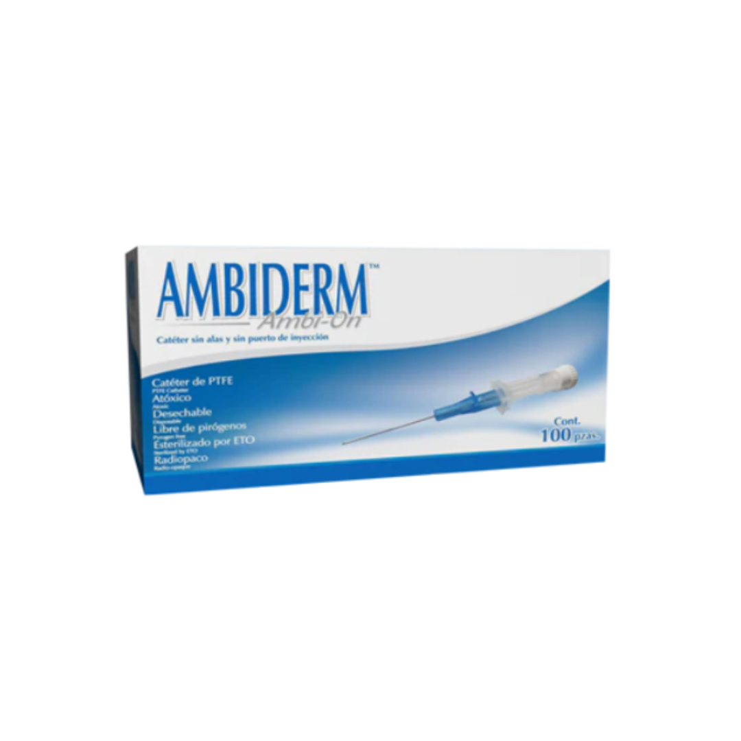 CATETER INTRAVENOSO AMBI-ON SIN ALAS Y SIN PUERTO 22G PTFE CAJA CON 50 ...